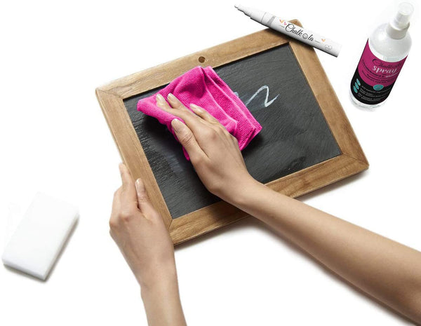 Natural Chalkboard & Whiteboard Cleaner Spray & Eraser Kit - 8.5 fl. O ...